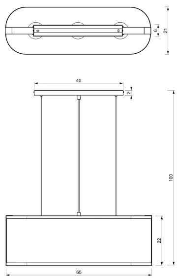 Lustr na lanku KAGA 3xE27/60W/230V černá/zlatá