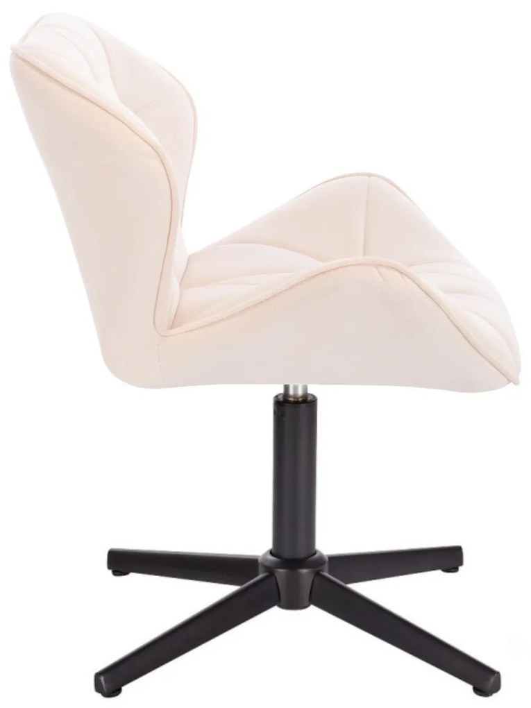 LuxuryForm DESIGN Otočná židle MILANO VELUR na černém kříži - krémová