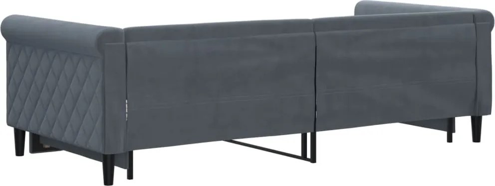 Válenda s přistýlkou tmavě šedá 90 x 200 cm samet 3197772