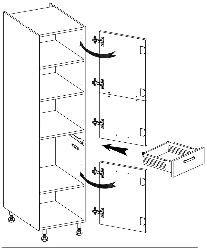 INFINITY s | vysoká skříňka 19D potravinová | 40 cm | artisan/šedá mat