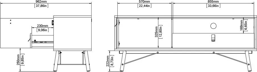 TV stolek v dekoru dubu v přírodní barvě 150x60x40 cm Ry – Tvilum