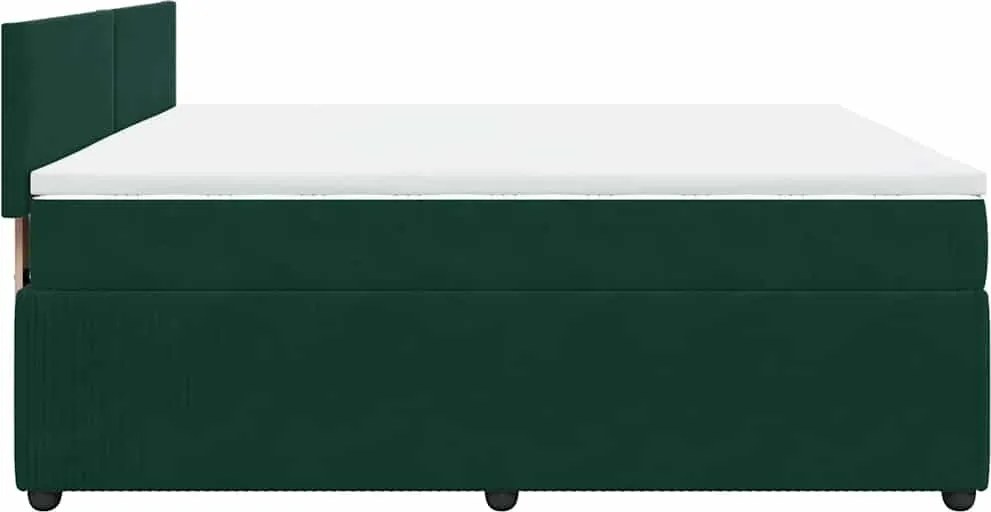 Box spring postel s matrací tmavě zelená 180x200 cm samet 3290103