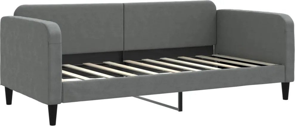 Válenda s přistýlkou a matracemi tmavě šedá 90 x 190 cm textil 3196845