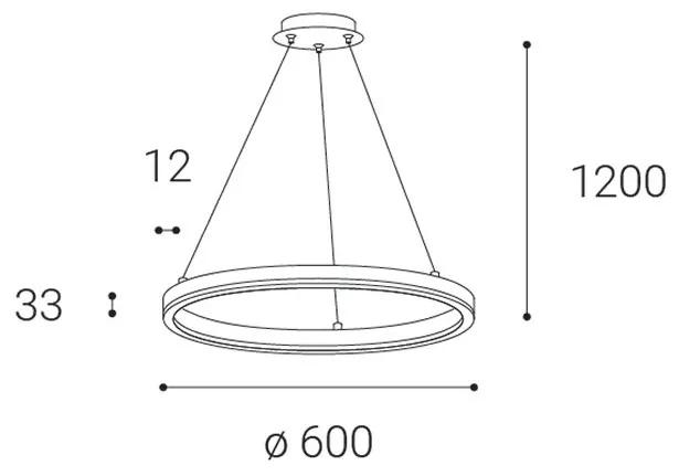 Led2 Závěsné LED svítidlo CIRCLE P-Z ø 60 cm Barva: Bílá, Stmívání, řízení: DALI/PUSH