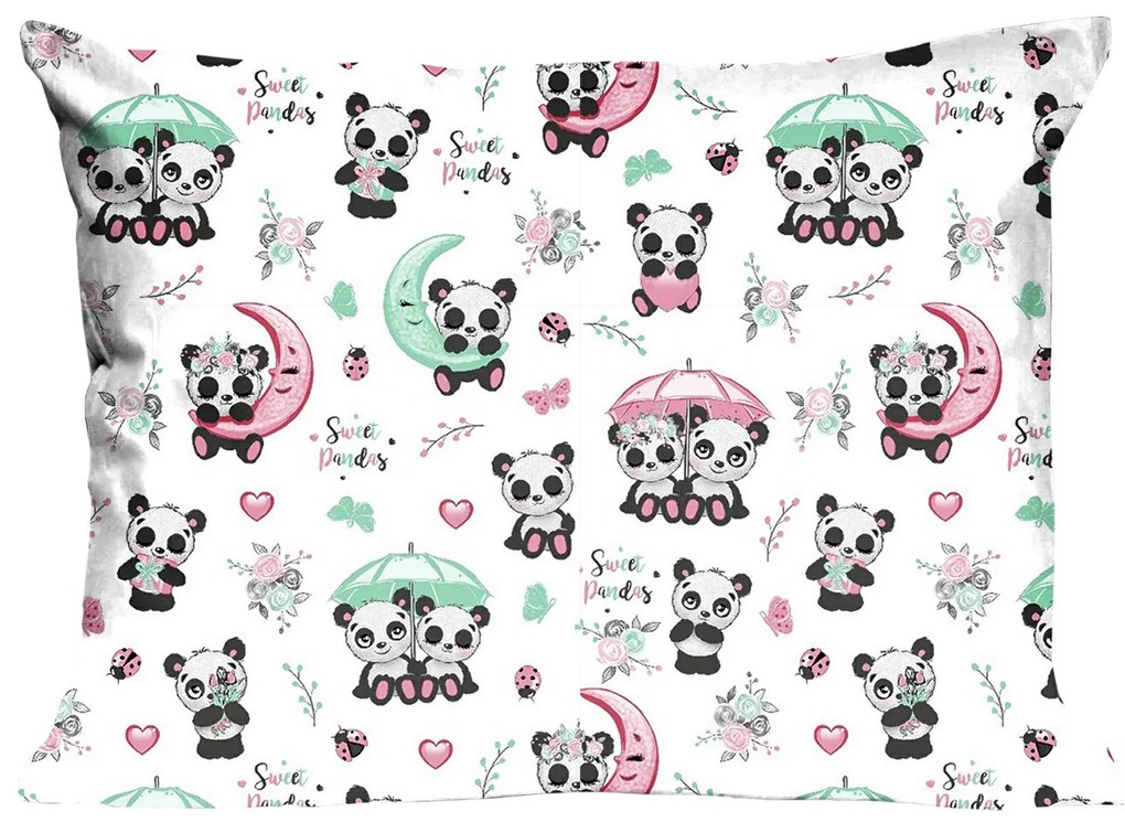 KARO Bavlněný povlak na polštář 40x40 667K panda bílá barva Kids 24