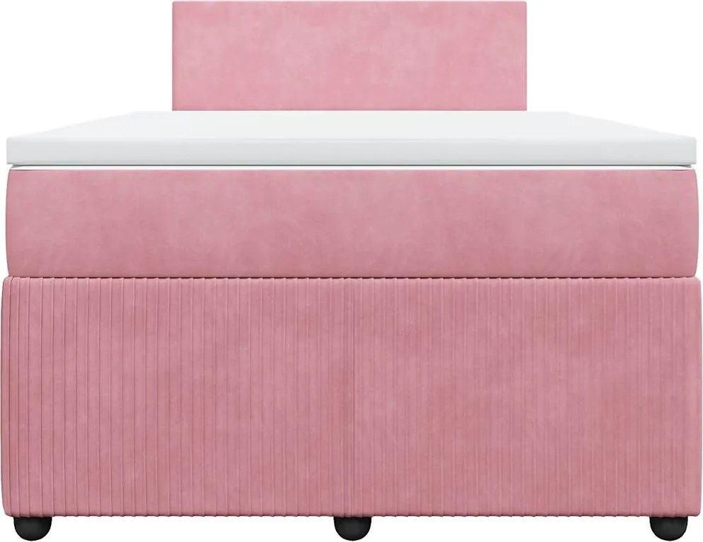 Box spring postel s matrací růžová 120 x 200 cm samet 3287709