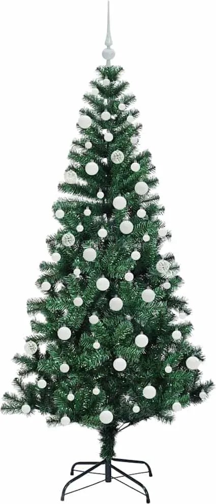 Umělý osvětlený vánoční stromeček Zelená 180 cm PVC a kov 3396765