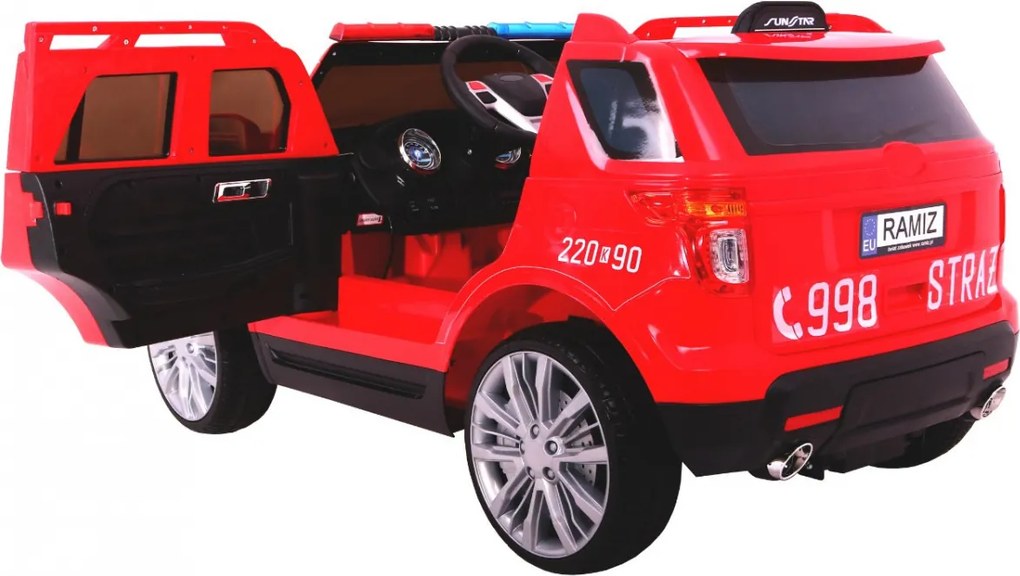Ramiz Dětské hasičské SUV na baterie na dálkové ovládání + sirény + světla + megafon