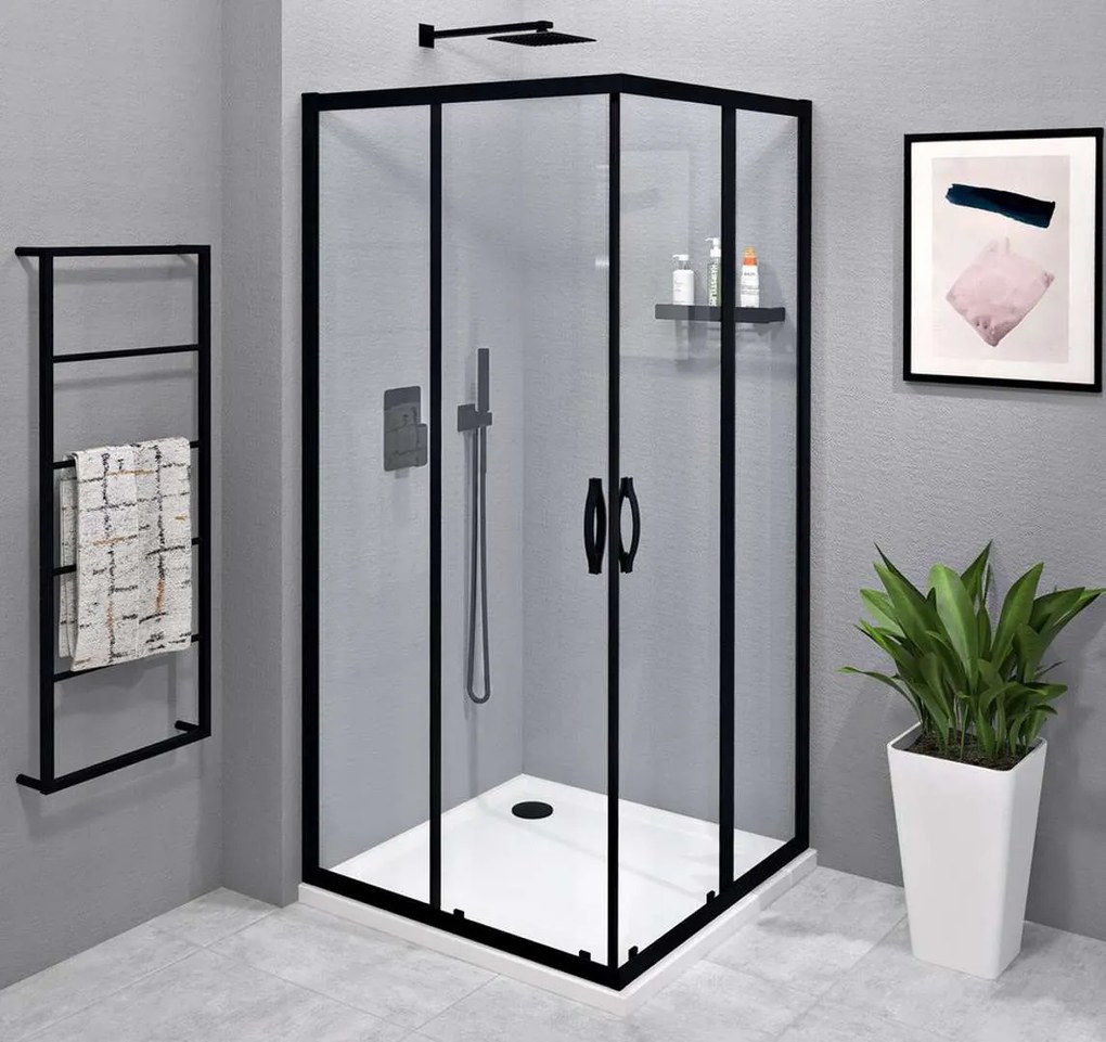 Gelco Sigma Simply - Sprchový kout 120x120 cm, čiré sklo/matná černá GS2112B-01