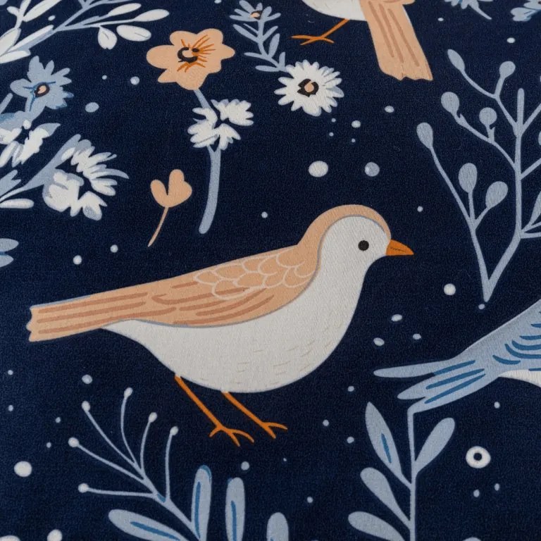 Povlečení z mikrovlákna DENIM BIRDS modré Rozměr povlečení: 2 ks 70 x 90 cm | 200 x 220 cm