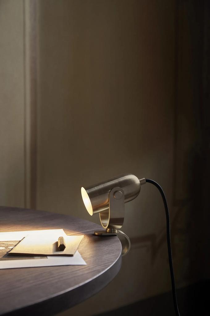Lampa na pracovní stůl Ruuvi mosazná s držákem na desku