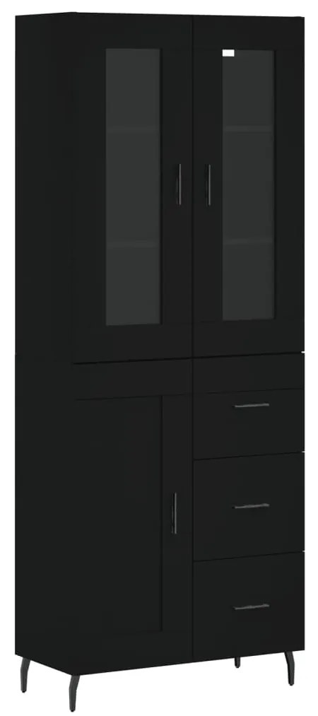 Skříň highboard černá 69,5 x 34 x 180 cm kompozitní dřevo - Default Title