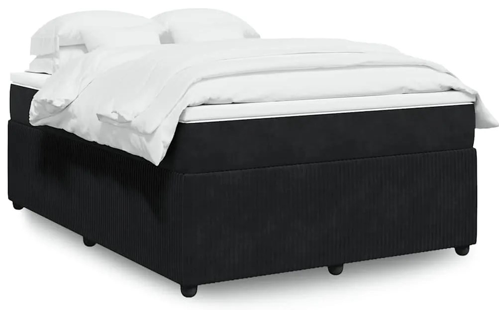 Box spring postel s matrací černá 140x200 cm samet 3285646