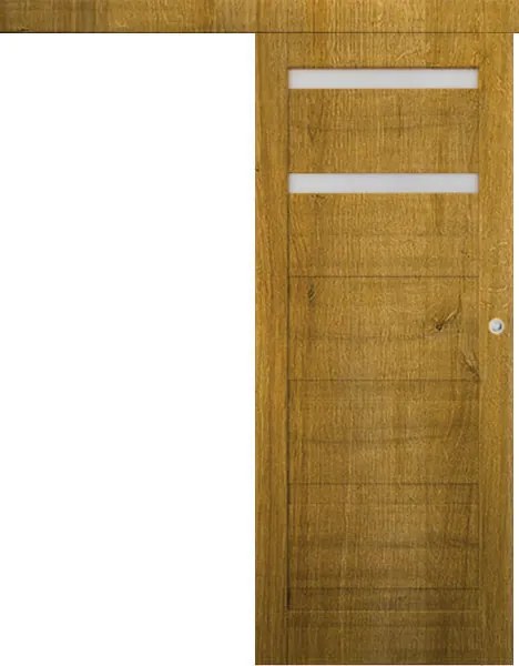 posuvné interiérové dveře na stěnu vasco doors EVORA model 2 Průchozí rozměr: 70 x 197 cm, Orientace dveří: Levé dveře, Dekor: Buk jasmínový