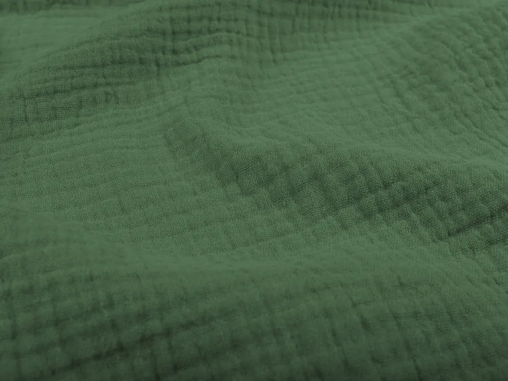 Biante Dětské mušelínové povlečení do postýlky Nature MSN-011 Lesní zelená Do postýlky 100x135 a 40x60 cm