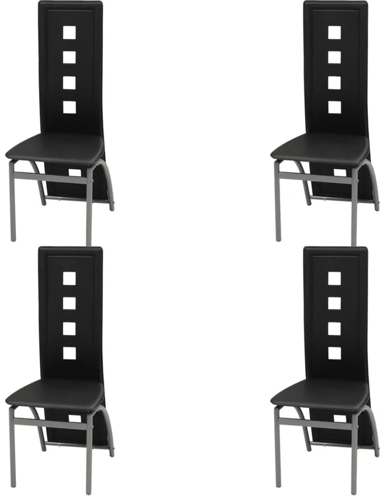 243645 vidaXL Jídelní židle 4 ks černé umělá kůže