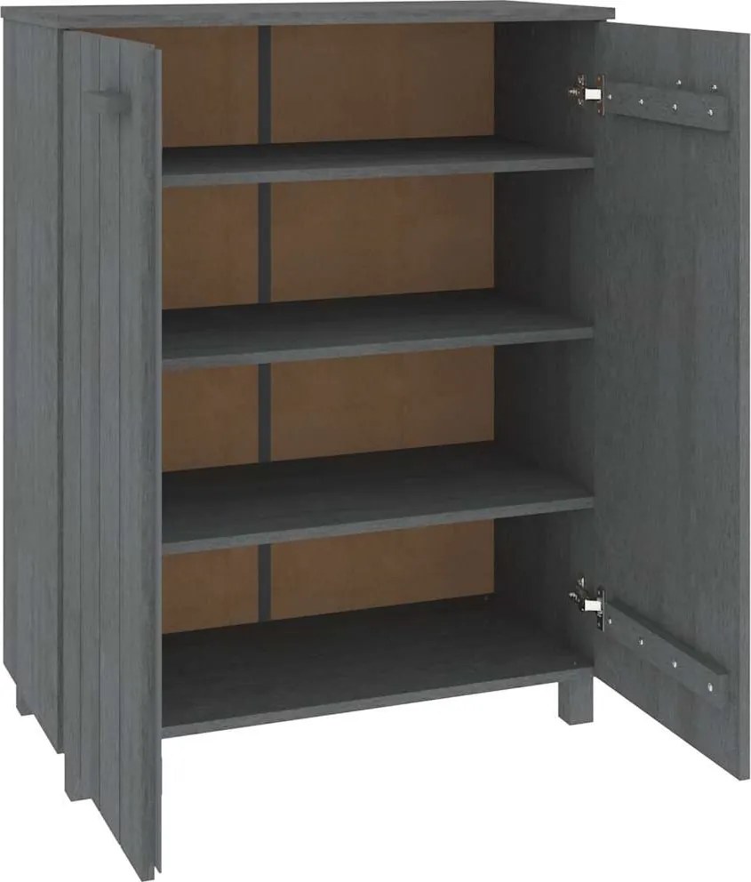 Botník HAMAR tmavě šedý 85 x 40 x 108 cm masivní borovice 340518