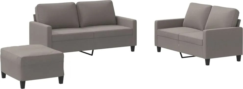 3dílná sedací souprava s poduškami taupe textil 3201459
