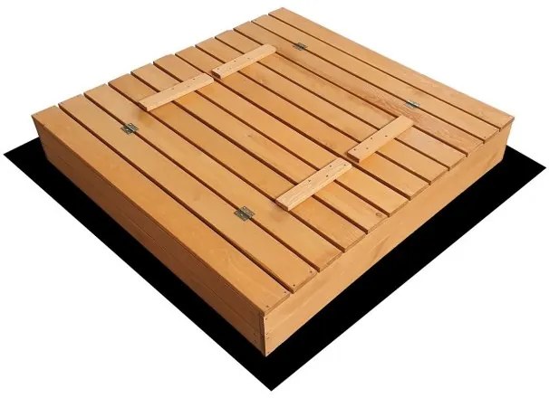 Uzavíratelné pískoviště s lavičkami a stříškou šedé barvy 120 x 120 cm