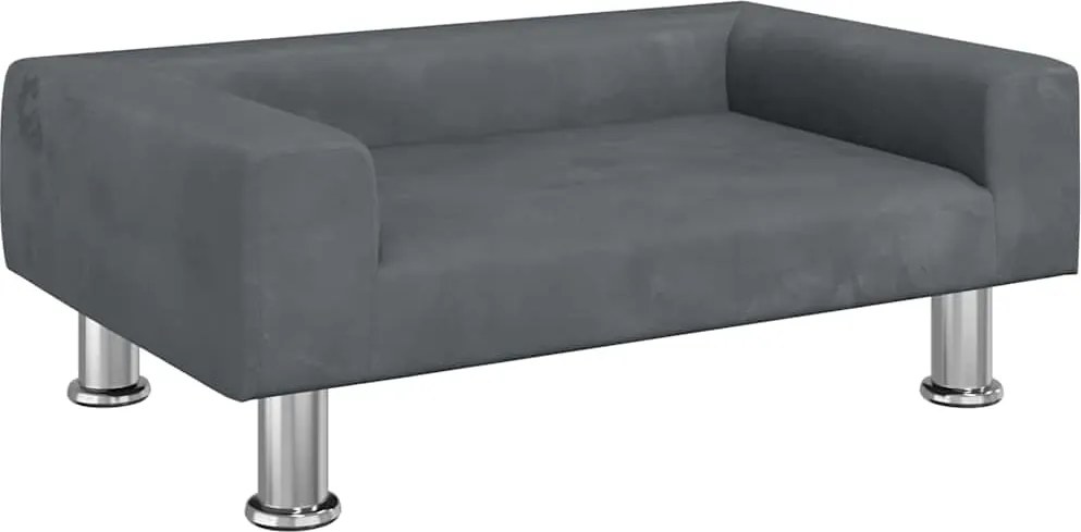 Pelíšek pro psy tmavě šedý 70 x 45 x 26,5 cm samet 171920