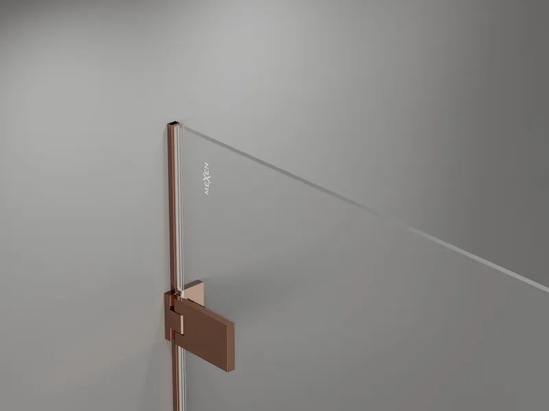 Mexen Lunar-F L, sprchový kout pravý 100 x 90 cm, 8mm čiré sklo, profil růžové zlato, 836L-100-090-60-00-P