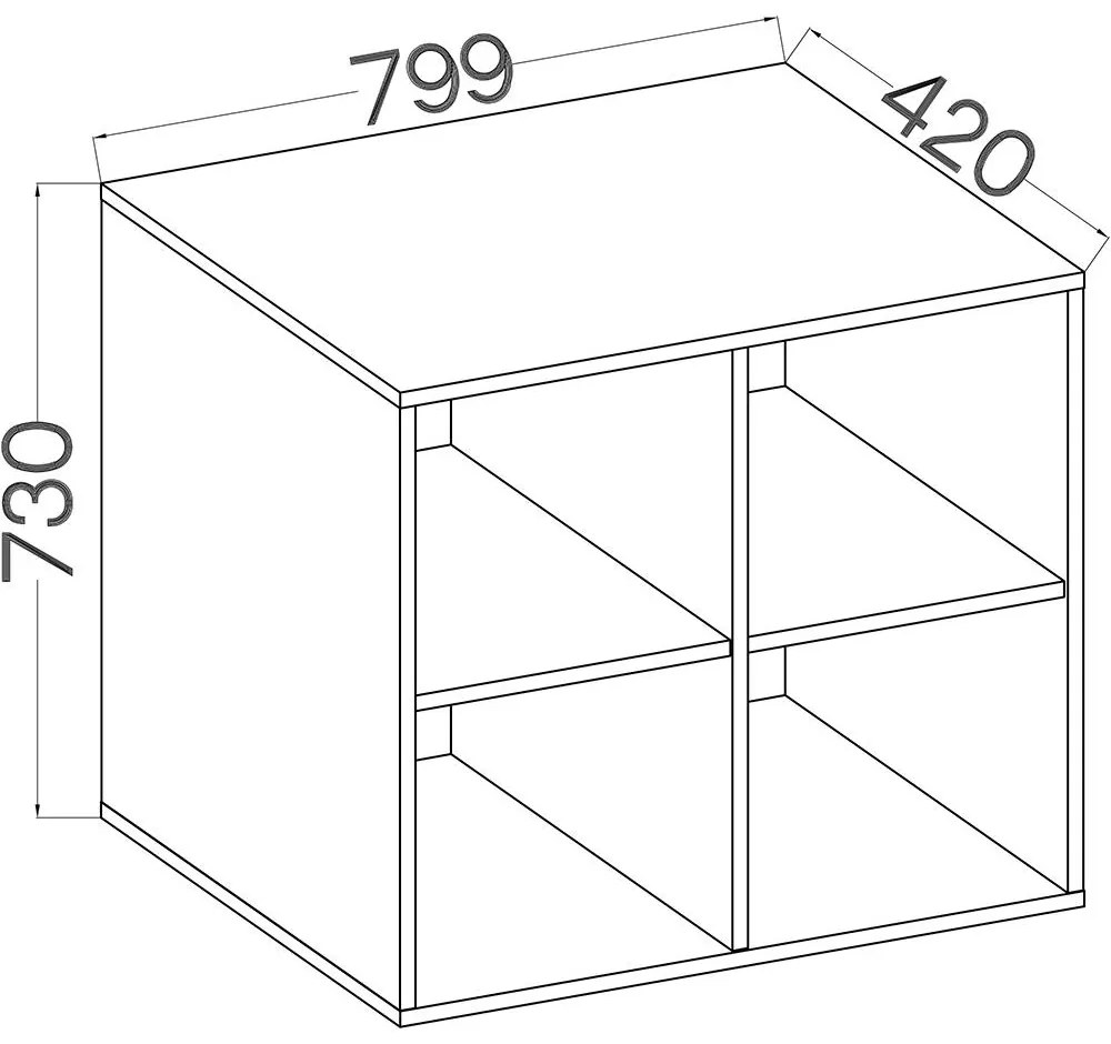 MELTA | závěsný horní regál LG103 | 79,9 cm | šedá