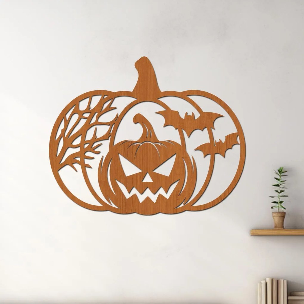 dřevo života Halloweenská dekorace na zeď -  VELKÁ DÝNĚ Rozměry (cm): 16x20, Zvolte barvu dekoru: Černá
