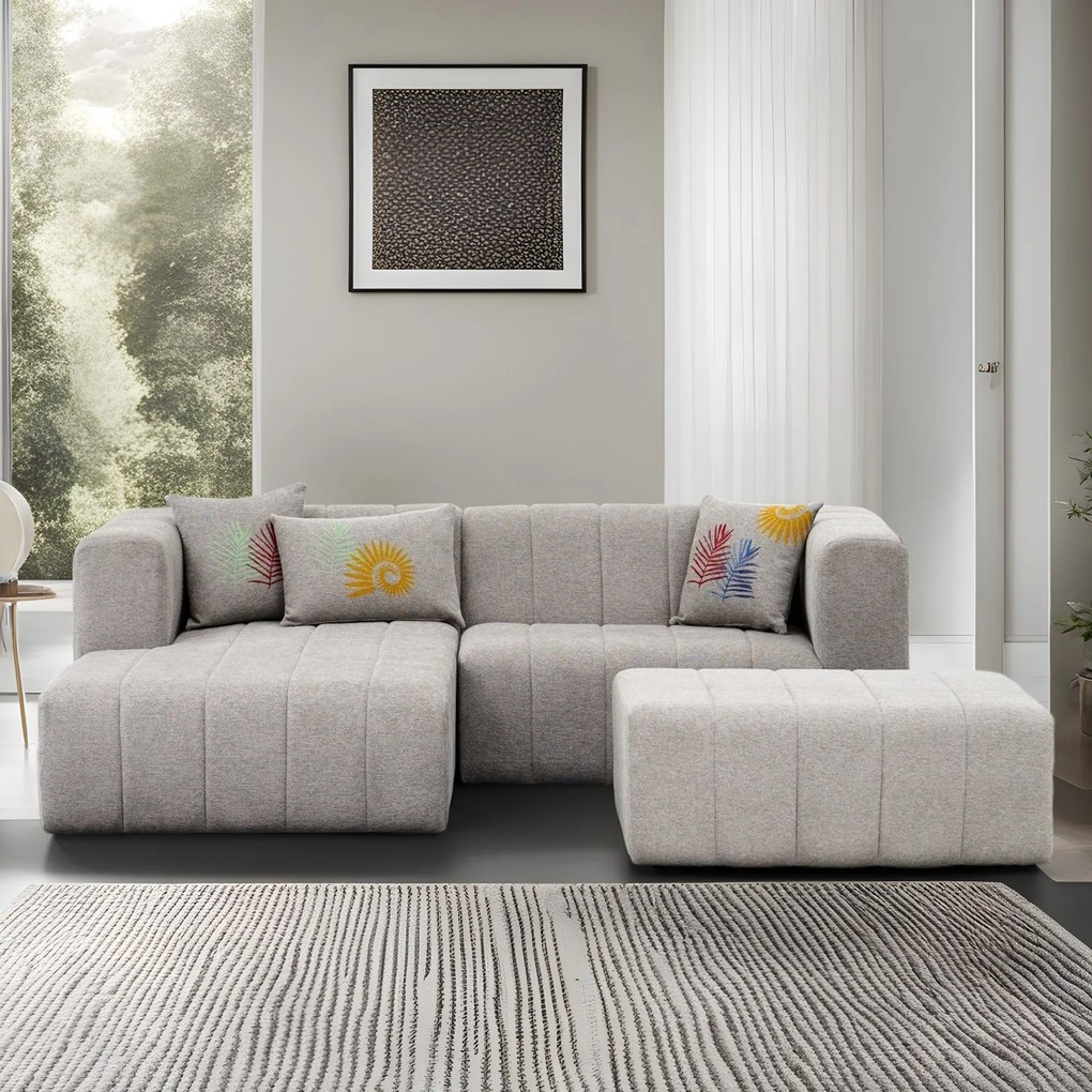 Hanah Home Rohová pohovka BEYZA MINI levá světle šedá