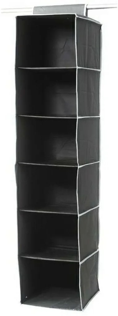 Compactor - Závěsný organizér 30x30x128 cm, 6 přihrádek, černá RAN6275