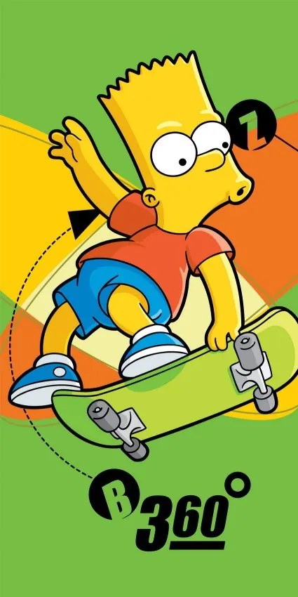 Osuška Simpsons Bart skate 75 x 150 cm 75/150
