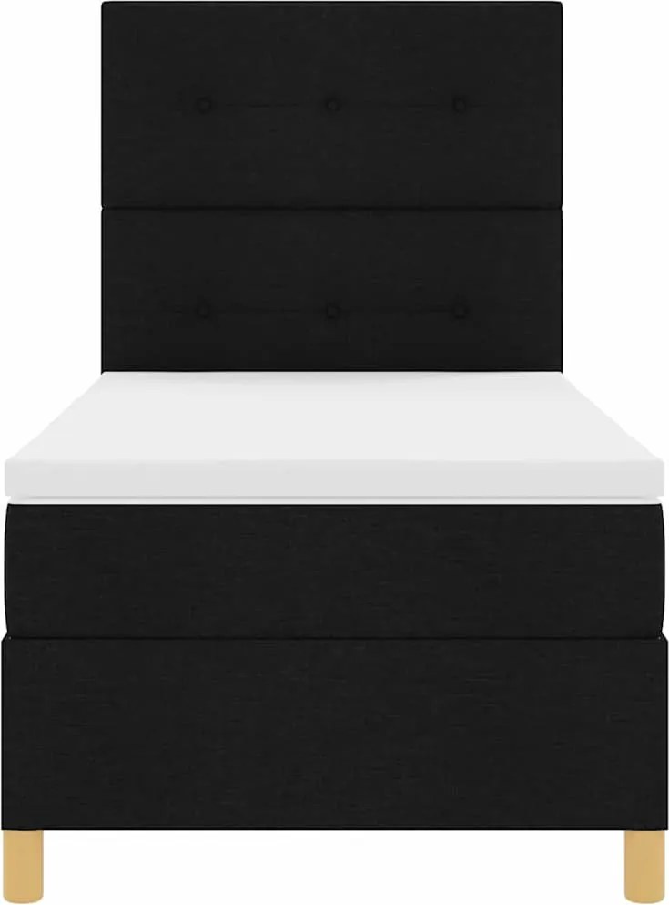 Postel s boxspringem s čelo Černá 90 x 190 cm textil 3339583