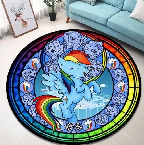 Koberec/předložka s motivem My Little Pony, 120 cm Varianta: Rainbow Dash (Color 5), Velikost: průměr 120cm