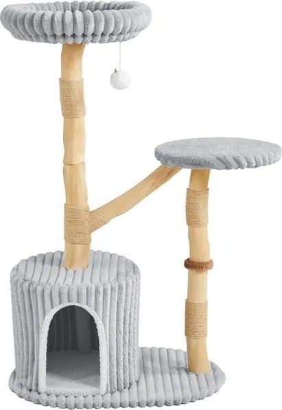 Škrabadlo pro kočky – světle šedá, 60 cm (délka) × 40,5 cm (šířka) × 104 cm (výška), 104 cm (267786932044)