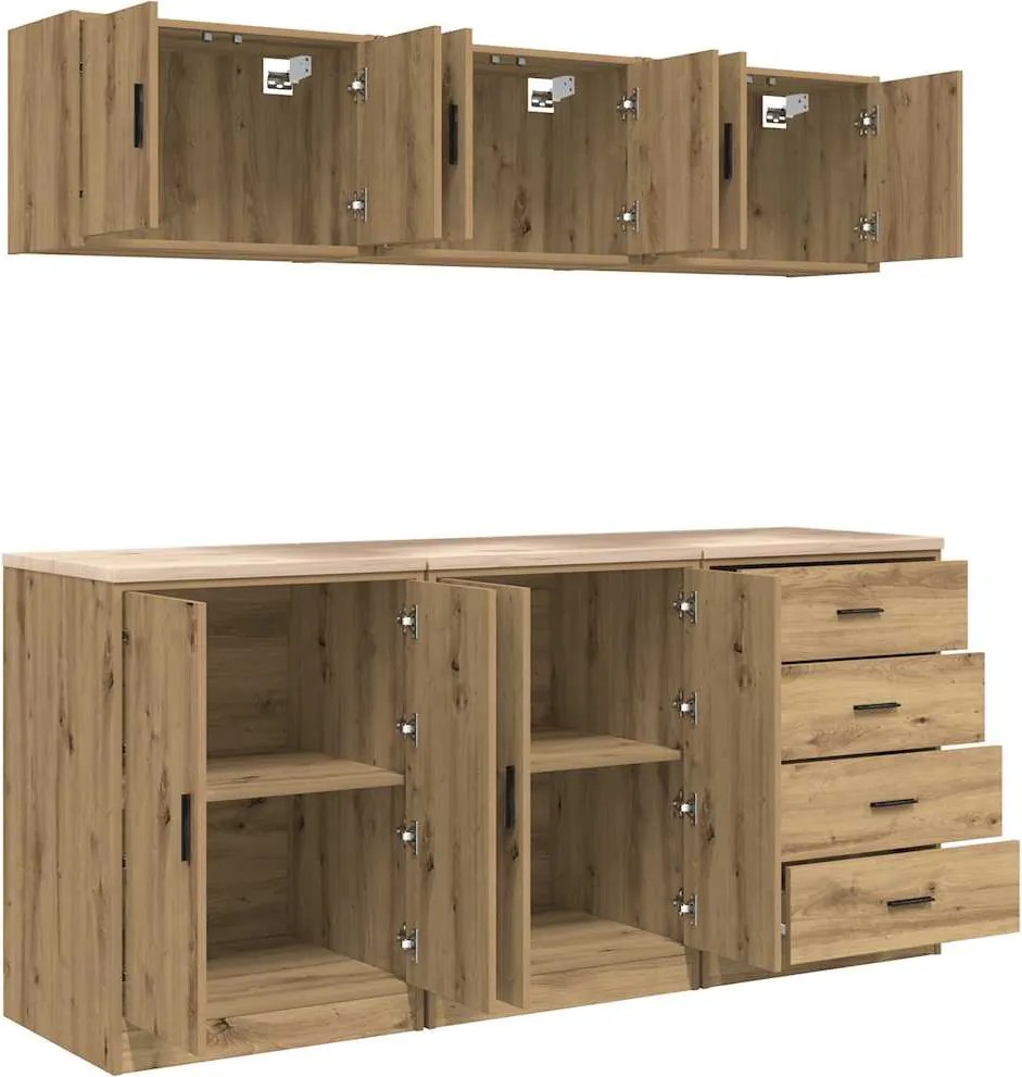 Garážové skříně 6 ks dub artisan kompozitní dřevo 3328349