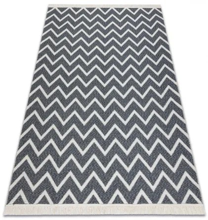 koberec TWIN 23002 ZigZag, bavlna, oboustranný, Ekologické třásně a velikost 140x190 cm | krásné koberce cz