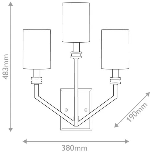 Hinkley HK-MOORE-WB3-HB - Nástěnné svítidlo MOORE 3xE14/40W/230V zlatá
