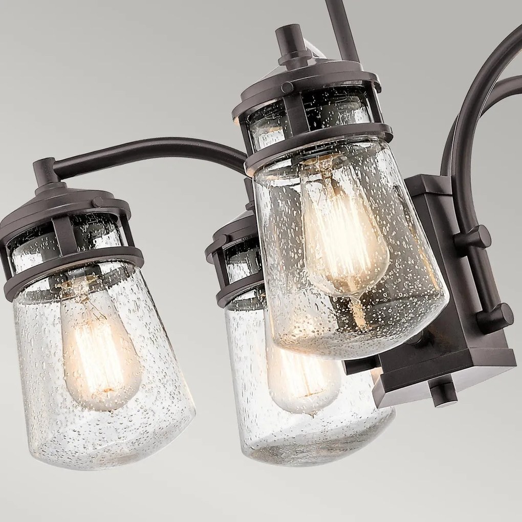 Venkovní lustr do pergoly Elstead LYNDON IP44 5×E27 hnědá barva