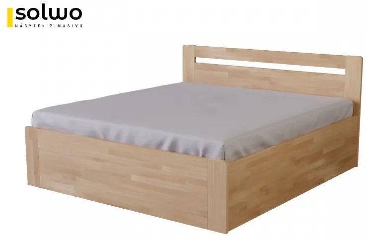 Masivní postel ANGELIKA - Solwo Design Materiál: Buk cink, Barevne provedení: Olejování přírodní 101/201, Specifikace: 220x200