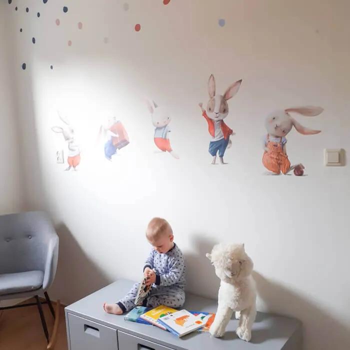 INSPIO Dětské samolepky na zeď - Malí králíčci z pohádky