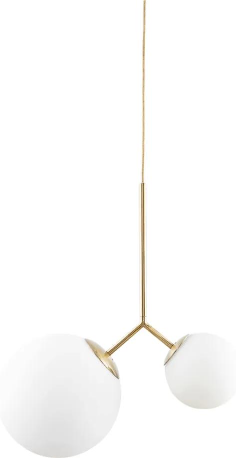 HOUSE DOCTOR Bílozlatá závěsná lampa Twice 70 cm