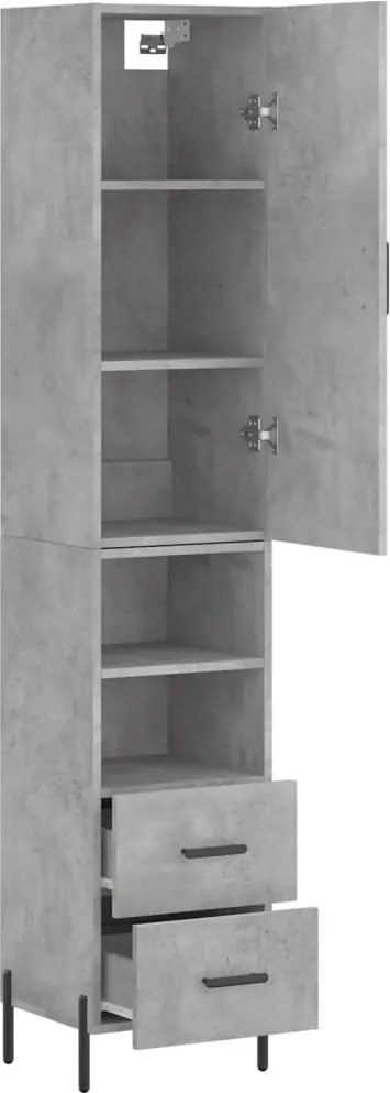 Skříň highboard betonově šedá 34,5x34x180 cm kompozitní dřevo 3198925