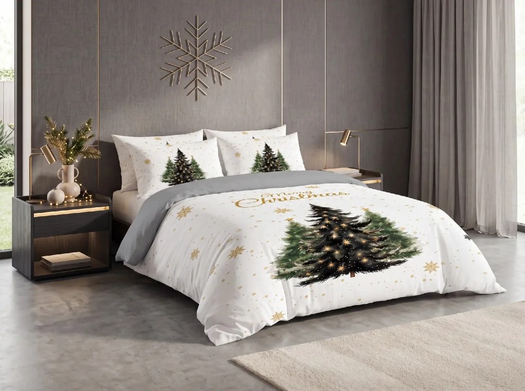 3D povlečení z mikrovlákna MERRY TREES bílé Rozměr povlečení: 70 x 90 cm | 140 x 200 cm