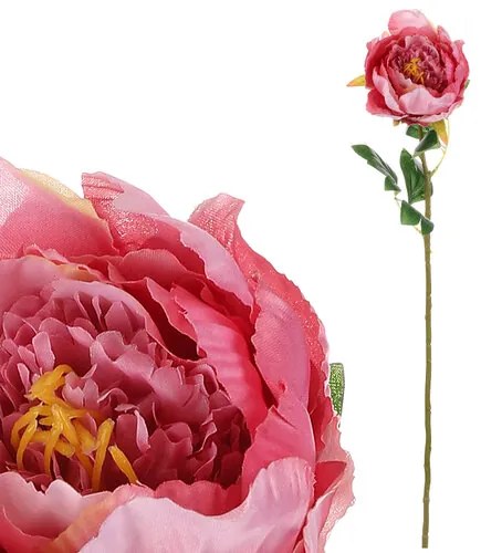 Umělá květina Pivoňka růžová, 11 x 70 x 11 cm