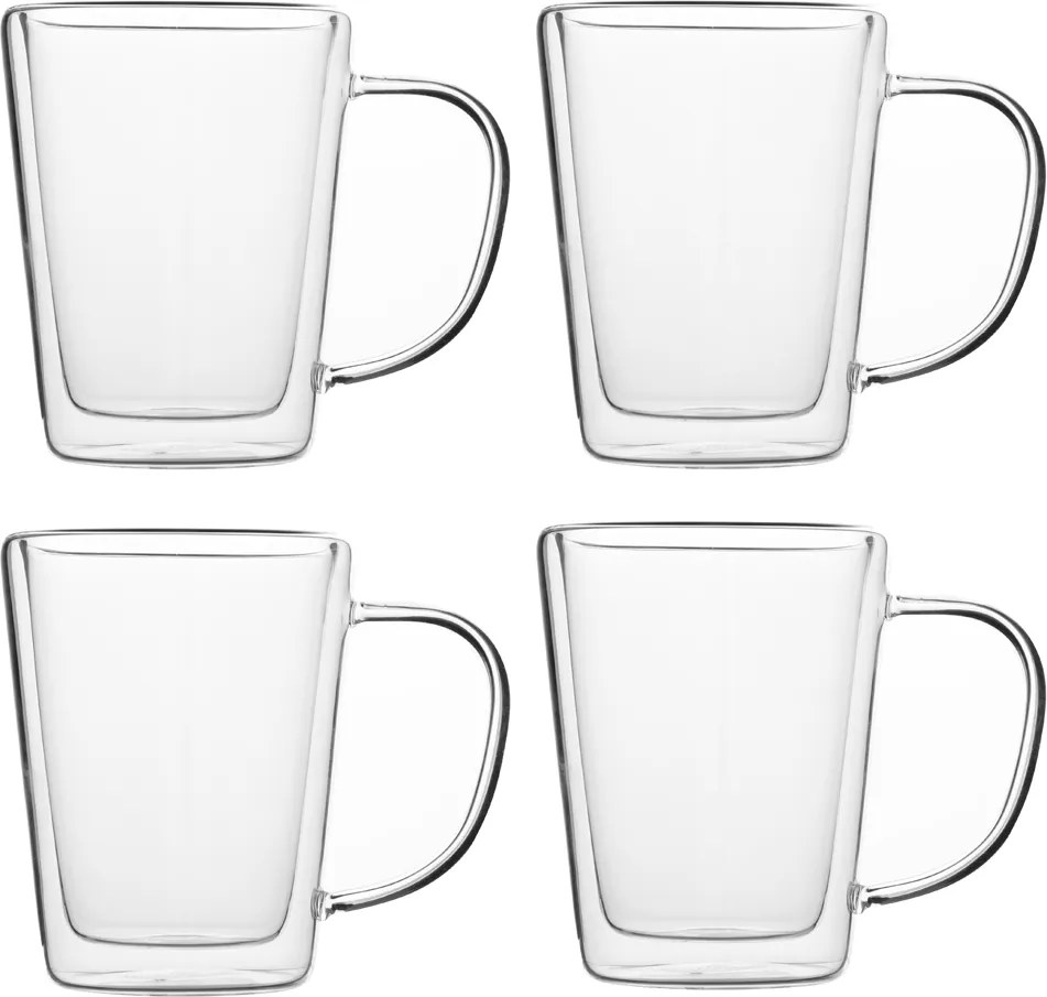 Čajové sklenice sada 4 ks je 250ml dvojitá stěna