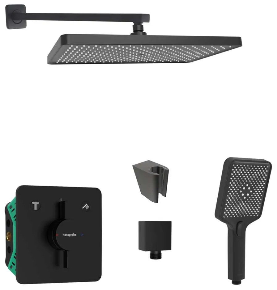 SANITINO - Sprchový set s baterií a tělesem pod omítku Hansgrohe, příslušenství kielle, matná černá SANI21HKK405