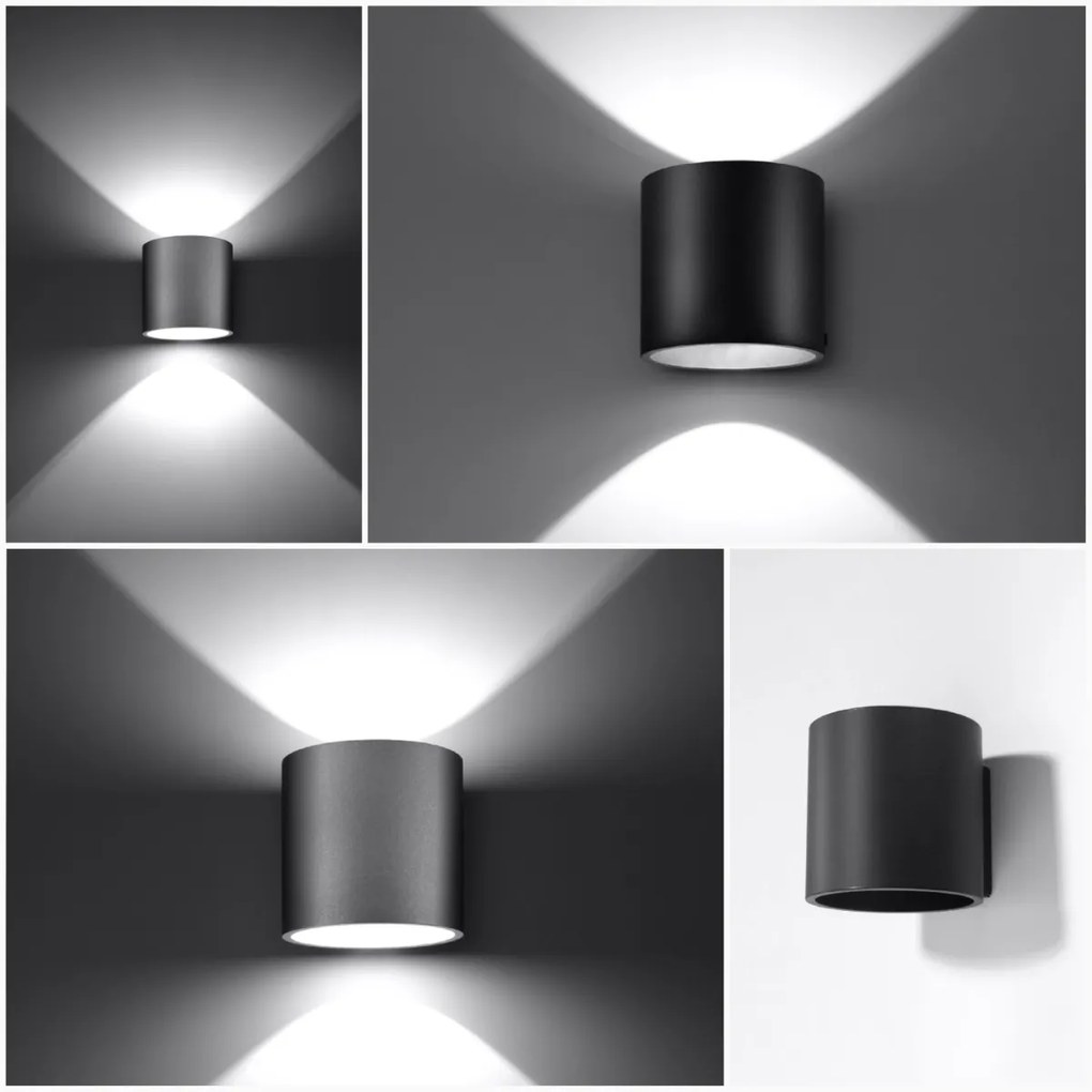 Sollux Lighting Nástěnné svítidlo ORBIS 1 Černá