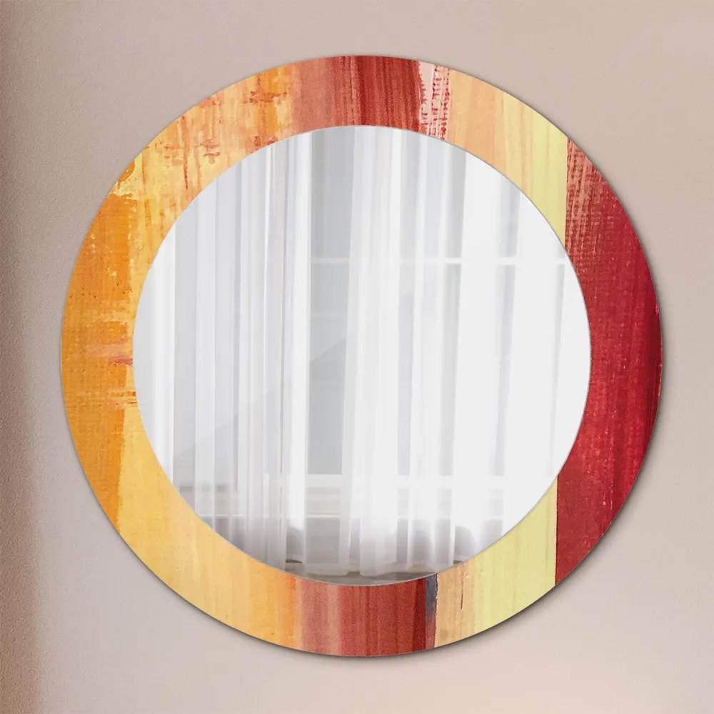 Kulaté zrcadlo tištěný rám Abstraktní obrázek fi 60 cm