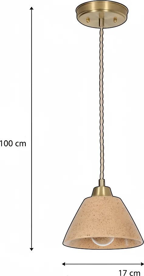 Keramický lustr nad stůl MILA Honey/medová barva/mosaz