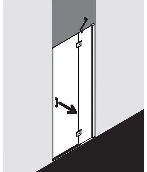 Kermi Osia Dveře 90 cm, čiré sklo, pravé