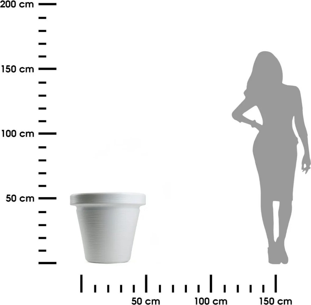 PLASTOVÝ KVĚTINÁČ SRTÍ RIFLO 55X48 CM BÍLÁ